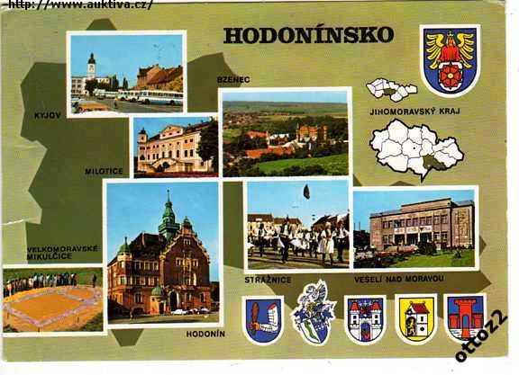 Hodonín Kyjov Milotice Strážnice mapa erb h44 - aukce online - auktiva