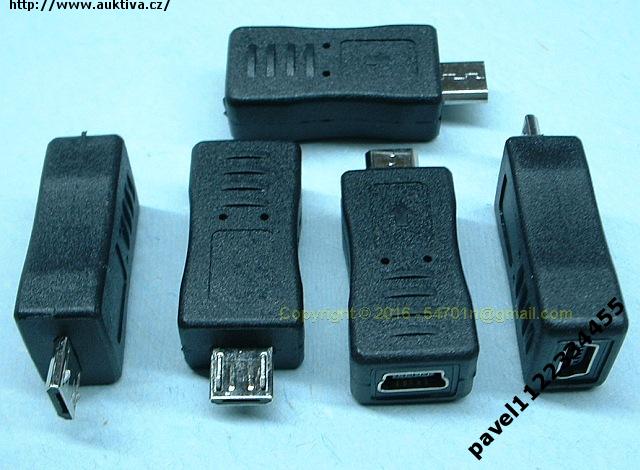 USB redukce-Mini Female-Mikro Male spojka,přechodka - aukce online ...